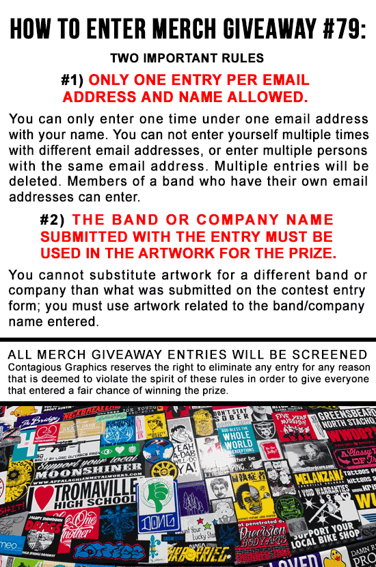 Contagious Graphics Merch Giveaway #79 for Winter 2019!