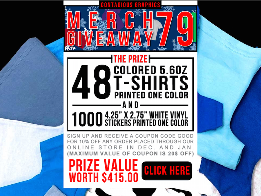 Contagious Graphics - Merch Giveaway and Free Stickers Weekly Contests!